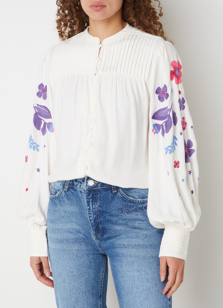 Fabienne Chapot Harry blouse met borduring • Creme • de Bijenkorf