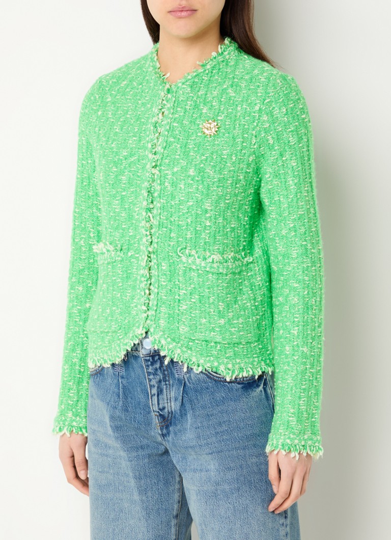 Fabienne Chapot Joshua grofgebreid vest in wolblend met lurex • Groen ...