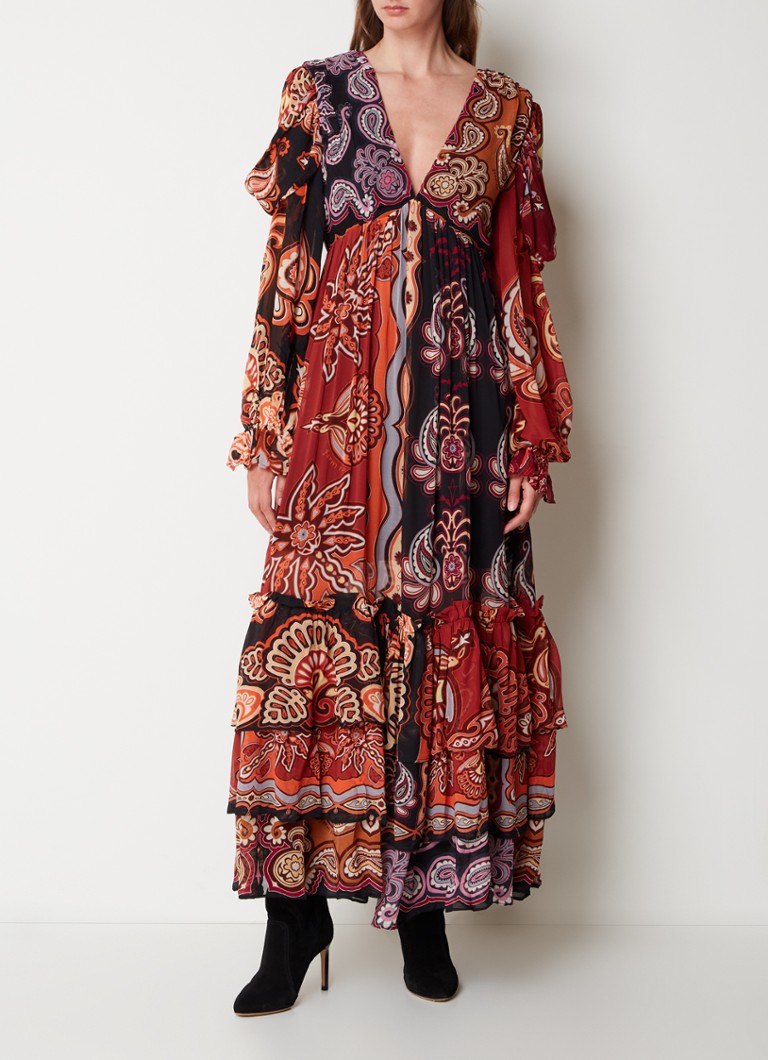 Farm Rio Sweet Mermaids maxi A-lijn jurk met paisley dessin ...