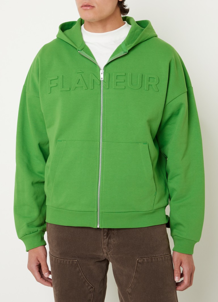 FLÂNEUR Embossed sweatvest met 3D logoprint • Neongroen • de Bijenkorf