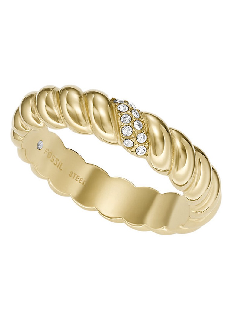 Fossil Ring met glassteen JF041717109 • Goud • de Bijenkorf