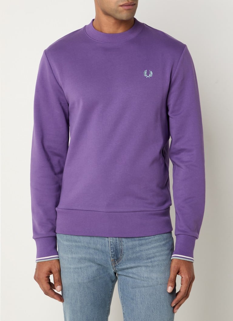 Fred Perry Sweater met logoborduring • Paars • de Bijenkorf
