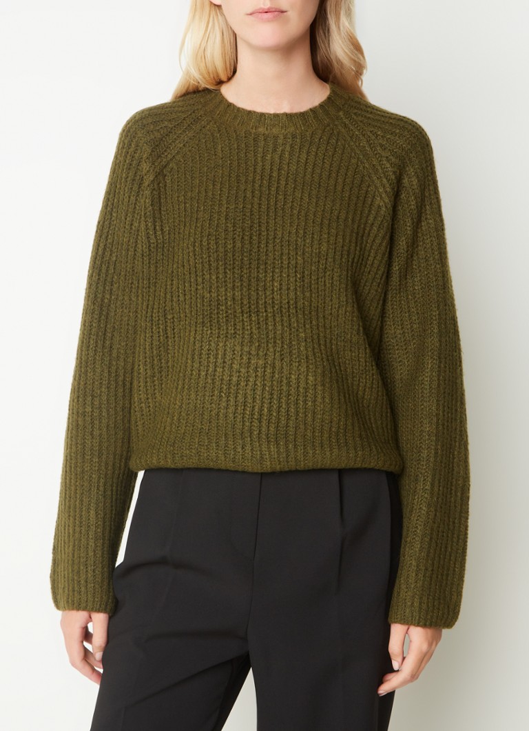 French Connection Jika grofgebreide trui met stretch • Bronsgroen • de ...
