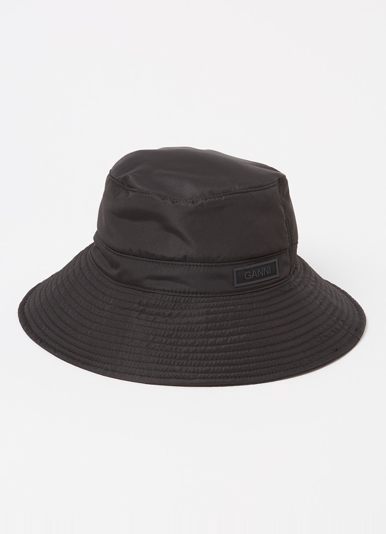 Ganni Bucket hoed met logo • Zwart • de Bijenkorf