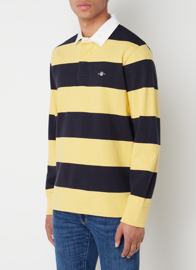 Gant Rugger regular fit polo met streepprint • Geel • de Bijenkorf