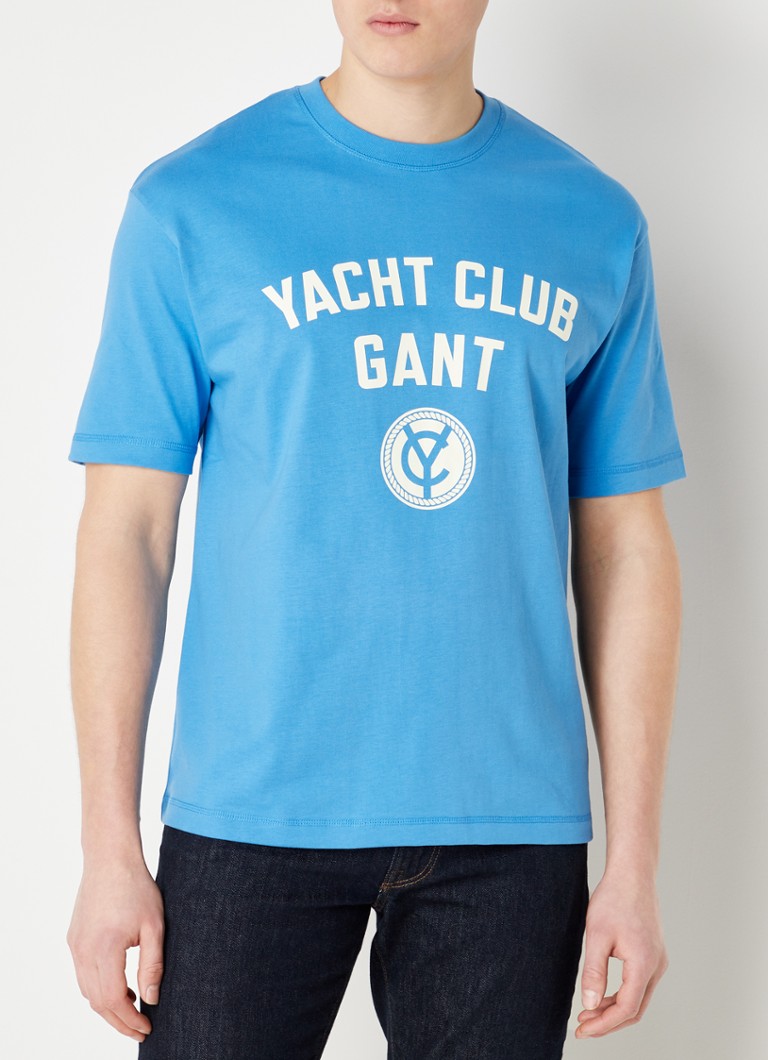 Gant T-shirt met logoprint • Lichtblauw • de Bijenkorf