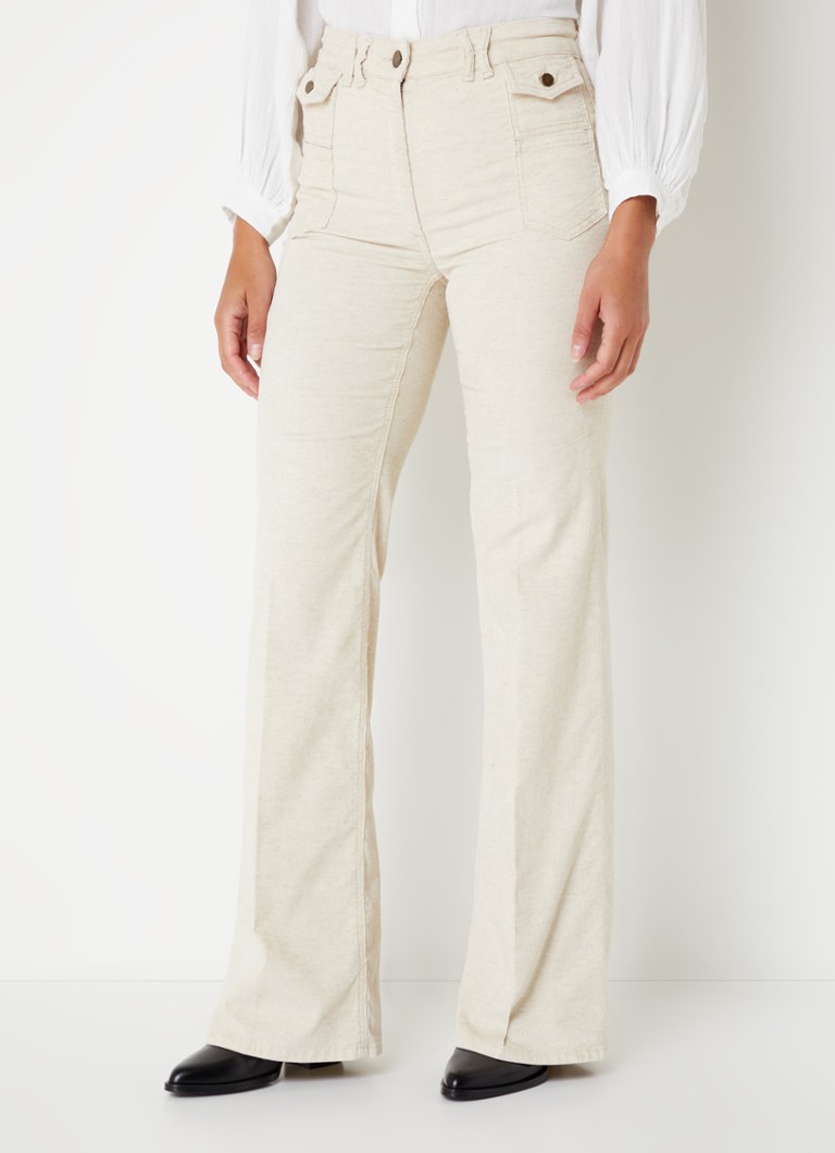 Gerard Darel Anna high waist flared fit broek van corduroy in ...