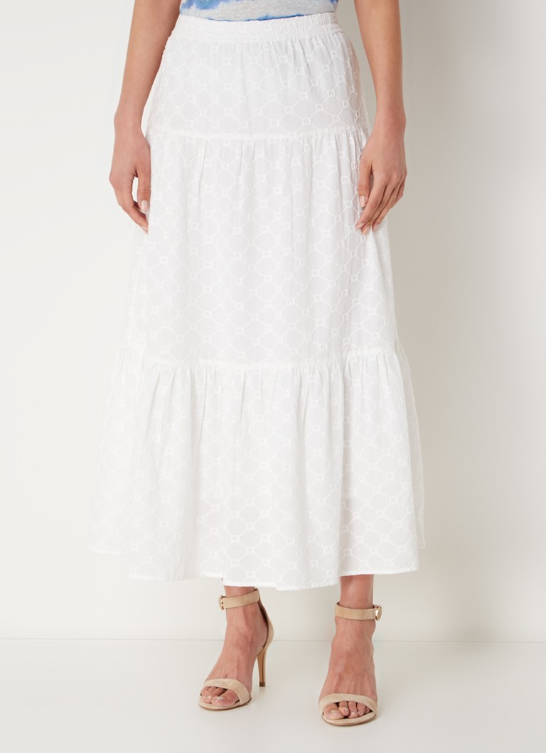 Gerard Darel Brooke gelaagde maxi rok met borduring • Gebroken wit • de ...