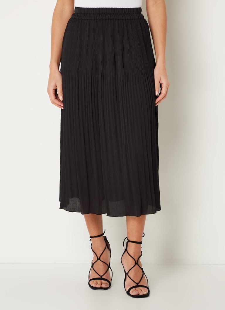 Gerard Darel Delhia midi rok met plooidetail • Zwart • de Bijenkorf