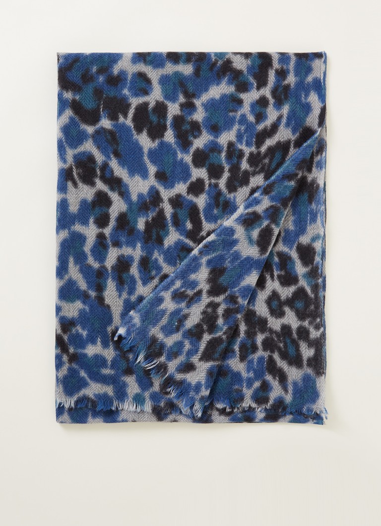 Gerard Darel Gispy sjaal in kasjmierblend 200 x 70 cm • Blauw • de Bijenkorf