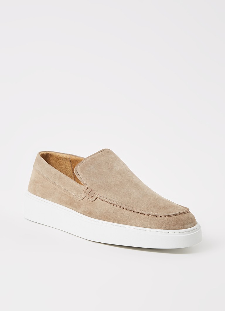 Giorgio Clean Cup loafer van suède • Zand • de Bijenkorf