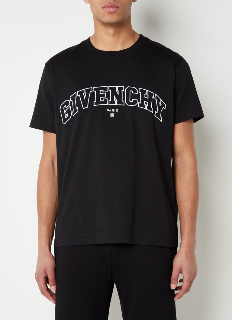 Givenchy T-shirt met logoborduring • Zwart • de Bijenkorf