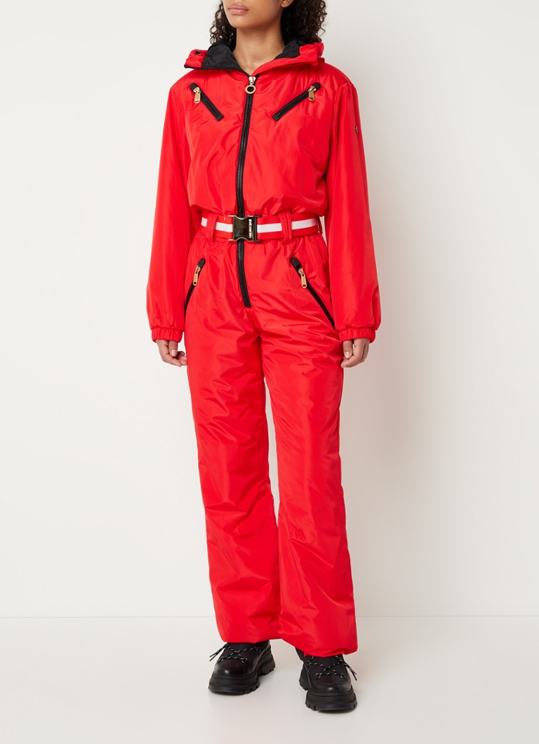 Goldbergh Lexi tapered fit skipak met capuchon en ritszakken • Vuurrood ...