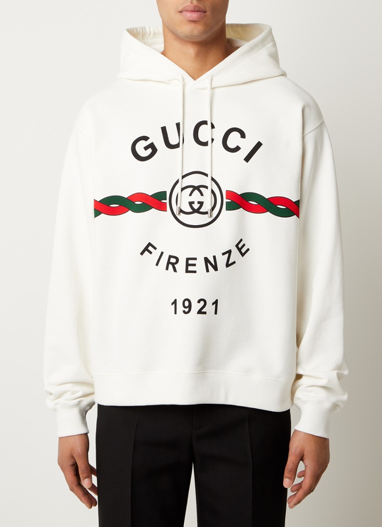 Gucci Firenze 1921 hoodie met logoprint • Gebroken wit • de Bijenkorf