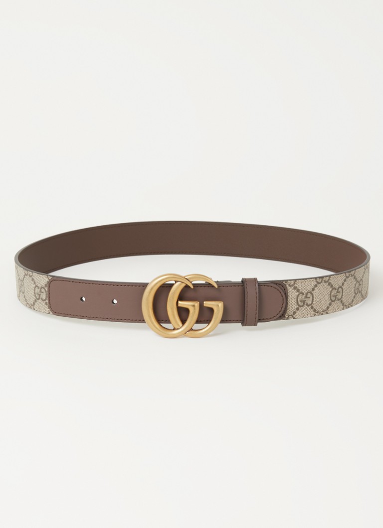 Gucci GG Marmont riem met leren details • Donkerbruin • de Bijenkorf