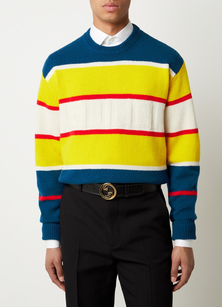 Gucci Pullover van wol met streepprint • Geel • de Bijenkorf