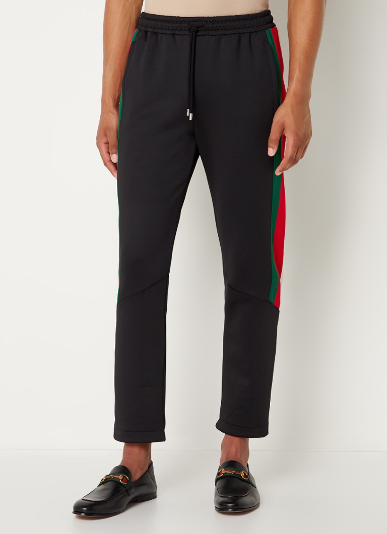 Gucci Slim fit cropped joggingbroek met logo en contrast • Zwart • de ...