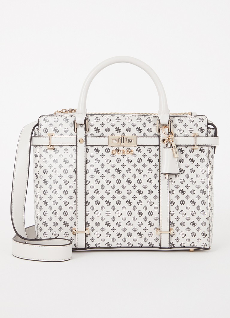 GUESS Emilee handtas met logoprint • Creme • de Bijenkorf