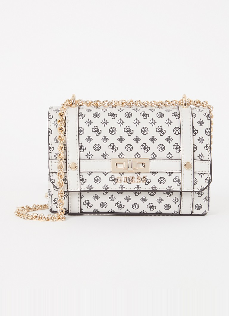 GUESS Emilee Mini crossbodytas met logoprint • Creme • de Bijenkorf