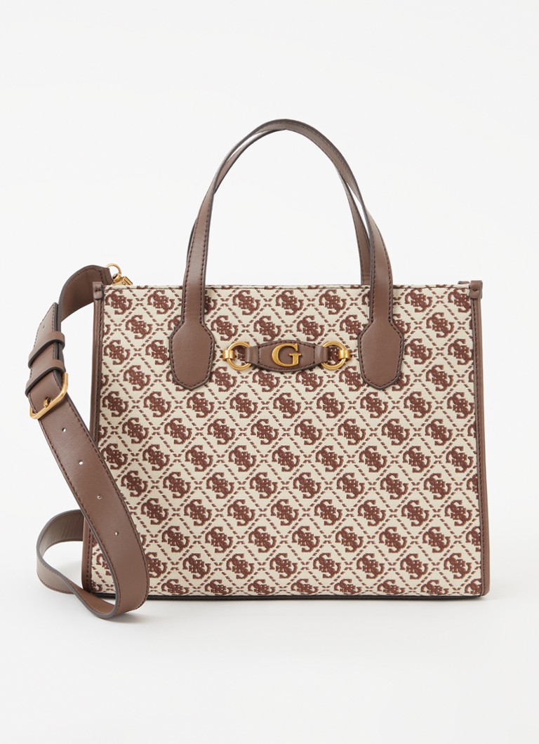 GUESS Izzy handtas met logoprint • Bruin • de Bijenkorf