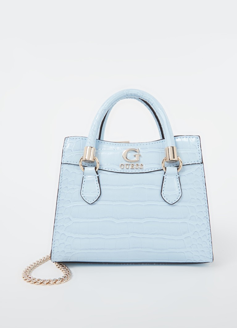 GUESS Nell Mini handtas met crocostructuur • Lichtblauw • de Bijenkorf