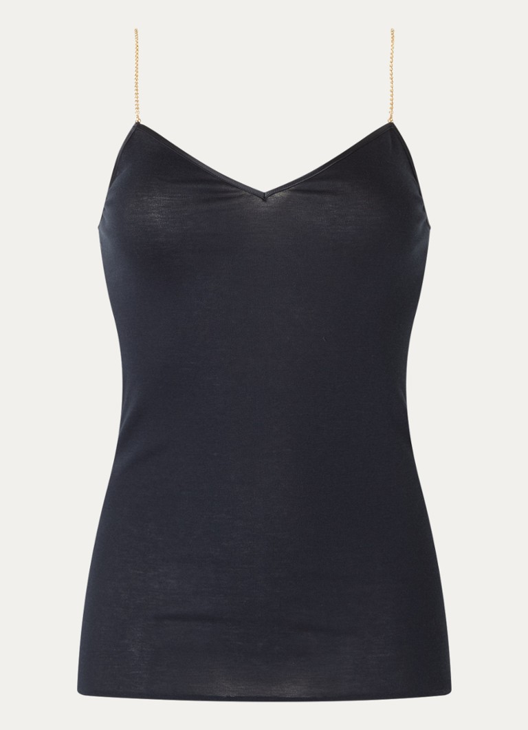 Hanro Cotton Seamless top met kettingdetail • Zwart • de Bijenkorf