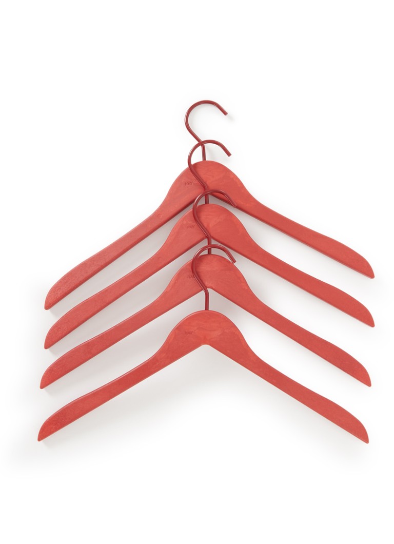 Hay Coat kledinghanger set van 4 • Donkerrood • de Bijenkorf
