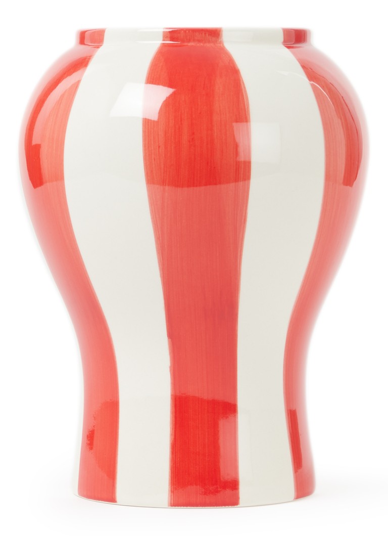 Hay Sobremesa stripe vaas 22 cm • Vuurrood • de Bijenkorf