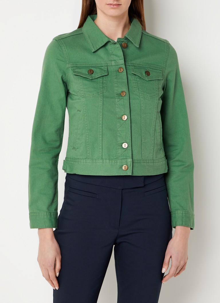 Hobbs Mariam jacket van denim met borstzakken • Donkergroen • de Bijenkorf