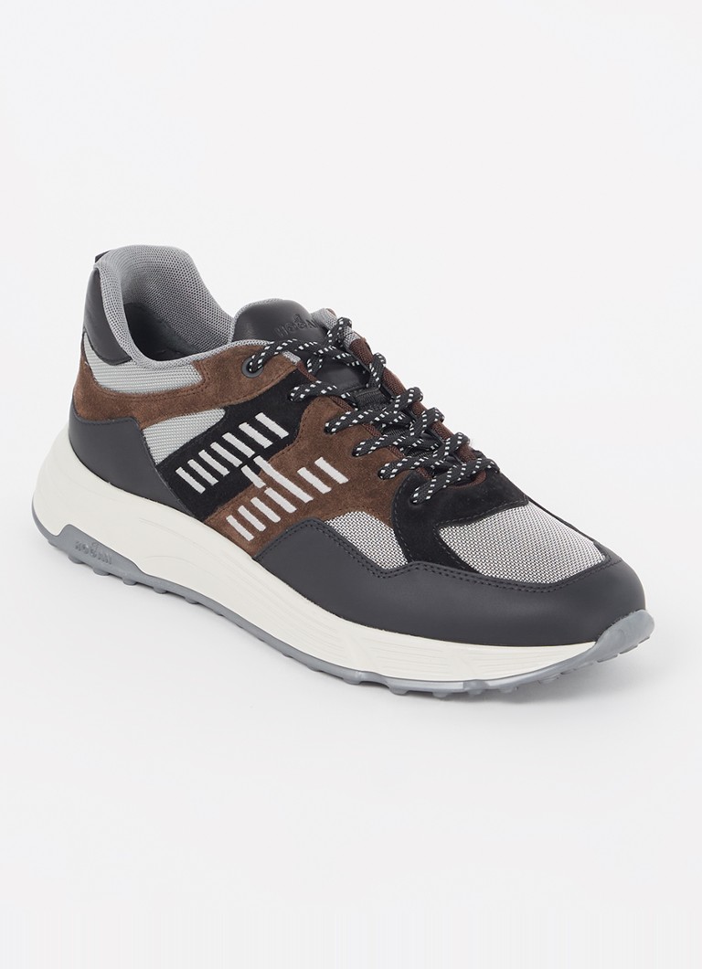 Hogan Hyperlight sneaker met suède details • Bruin • de Bijenkorf