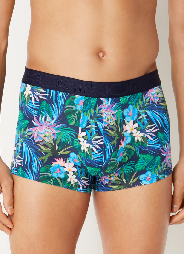 Hom Yoni boxershort met logoband en print • Donkerblauw • de Bijenkorf