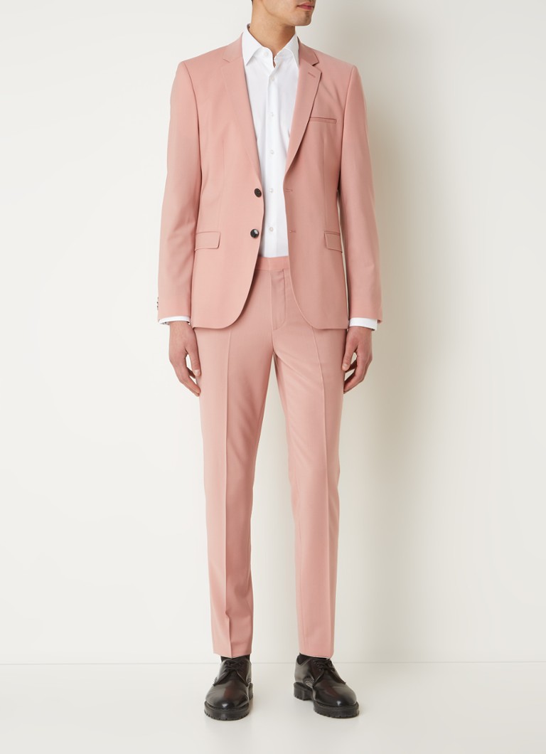 HUGO BOSS Arti/Hesten slim fit 2-delig pak in scheerwolblend • Zalmroze ...