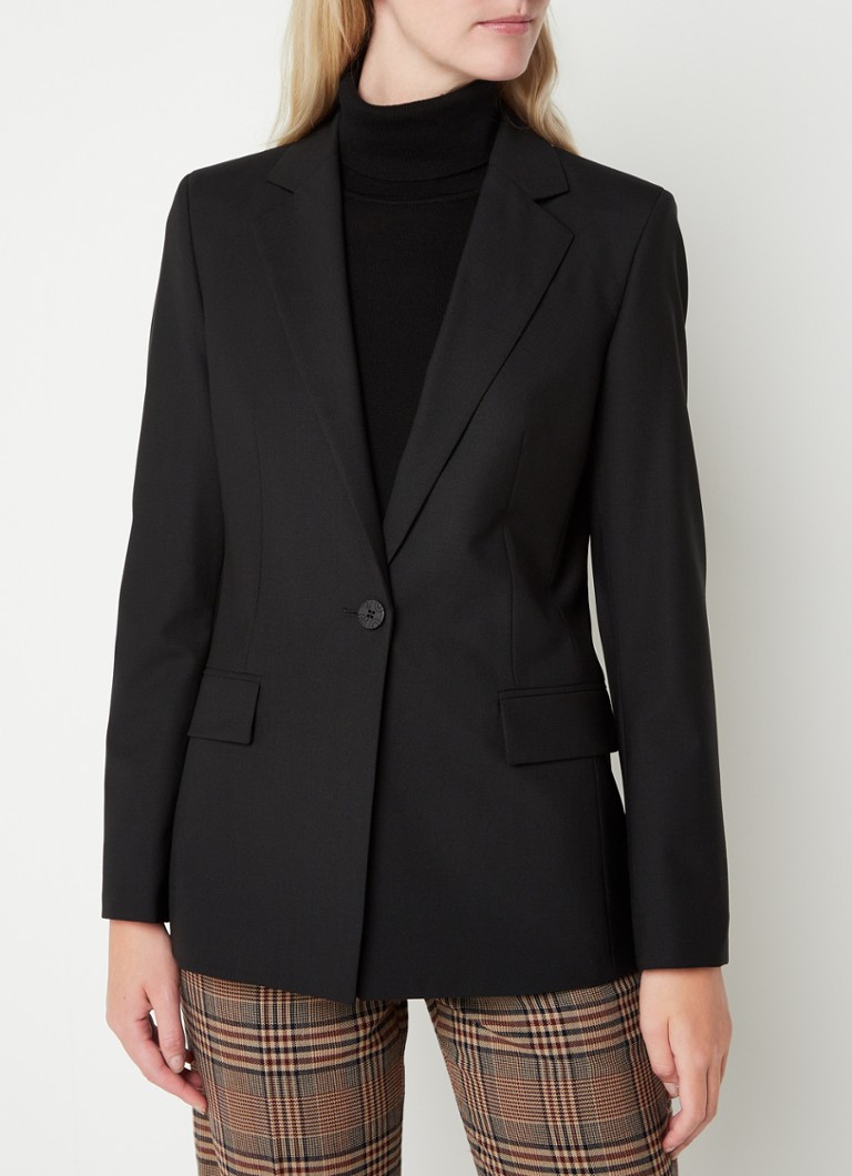 HUGO BOSS Atana blazer in wolblend met klepzakken • Zwart • de Bijenkorf
