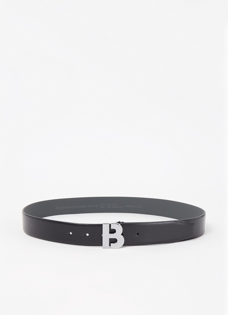 HUGO BOSS B icon riem van leer met logo • Zwart • de Bijenkorf