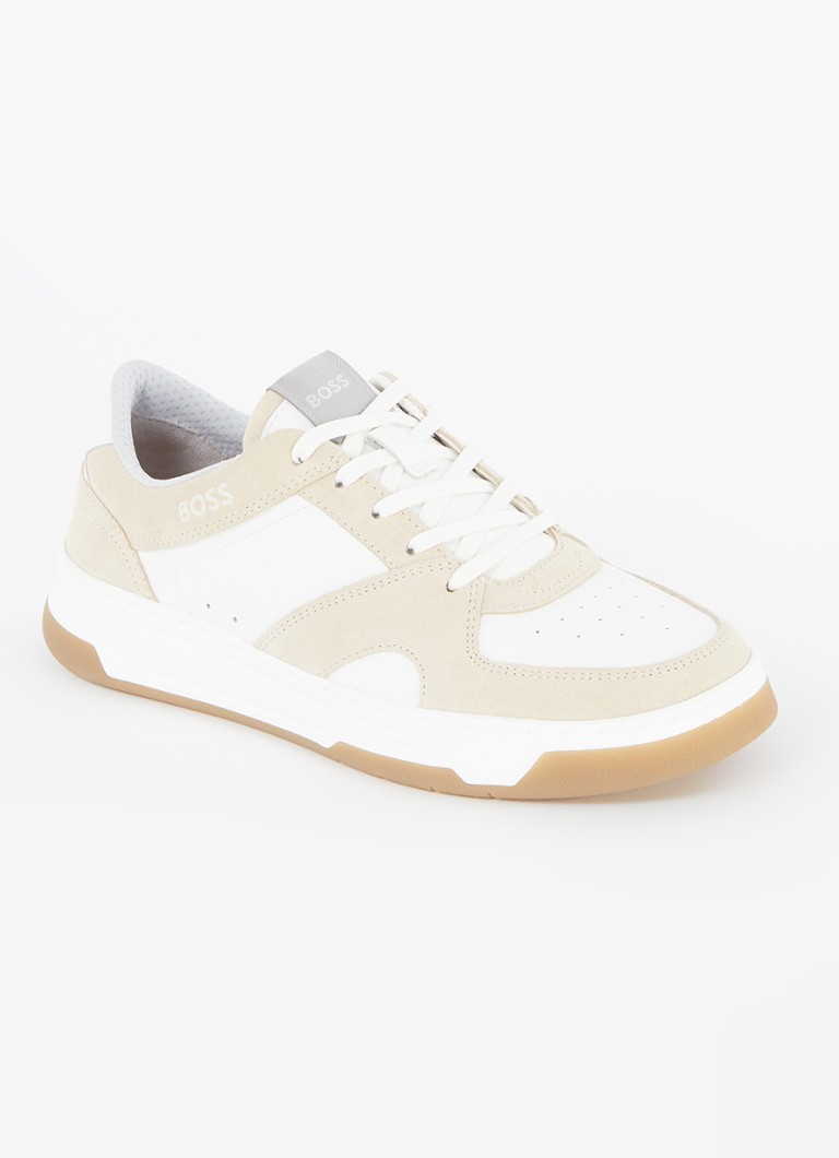 HUGO BOSS Baltimore sneaker met suède details • Wit • de Bijenkorf