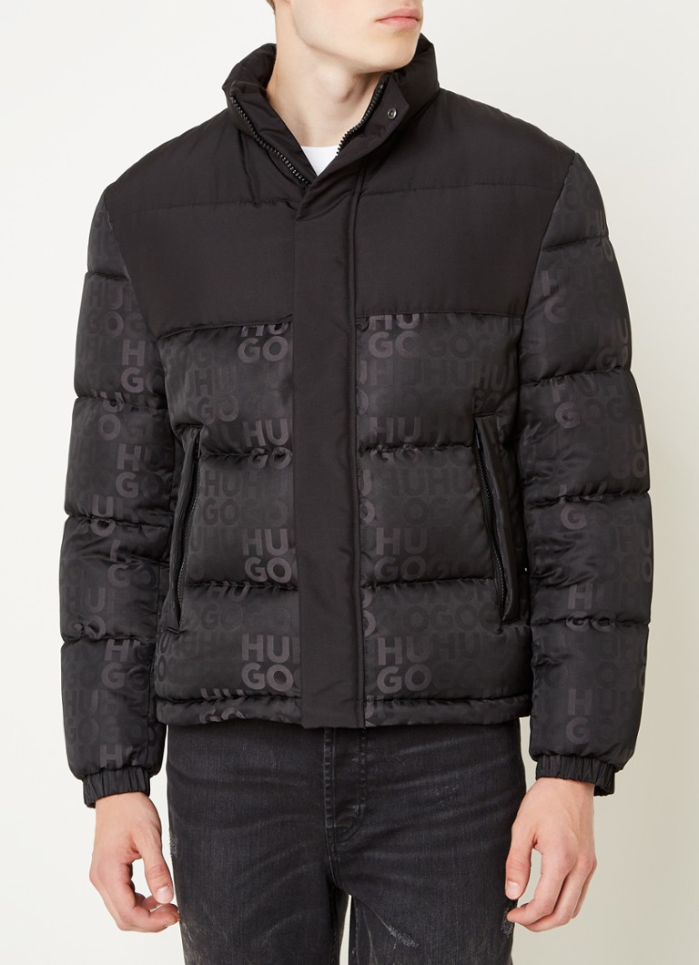 HUGO BOSS Balto2341 puffer jack met donsvulling en logoprint • Zwart ...