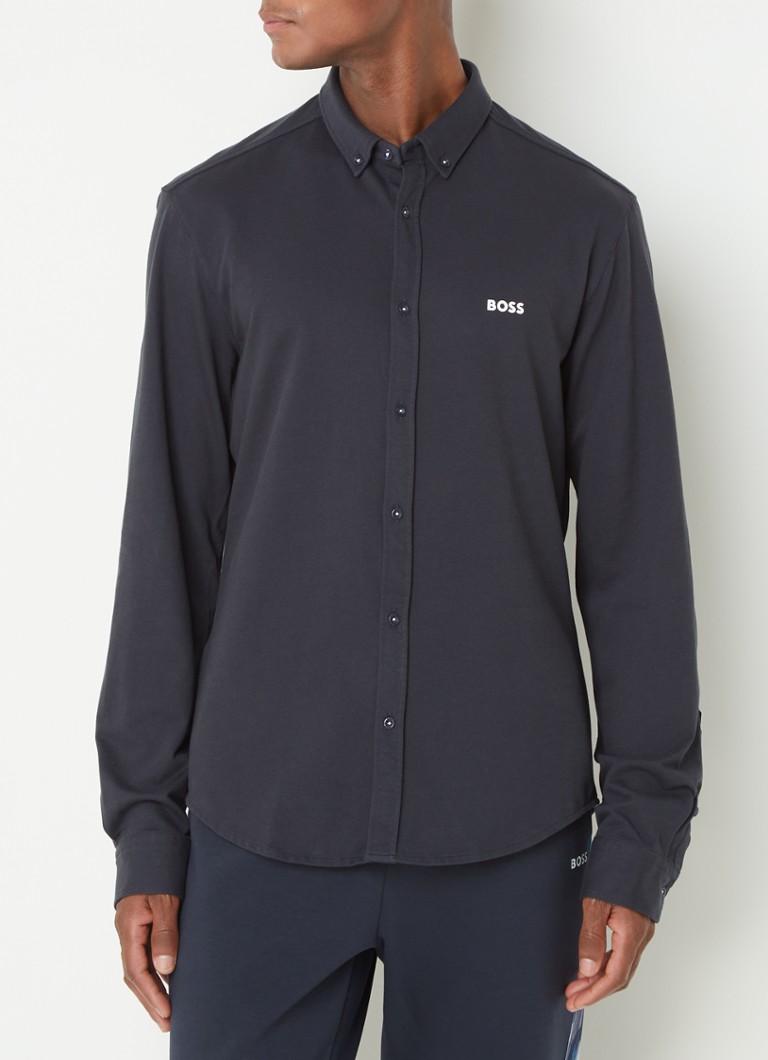 HUGO BOSS Biado_r regular fit overhemd met logo • Blauw • de Bijenkorf