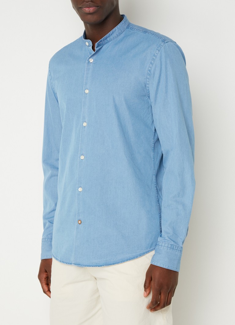HUGO BOSS C-hal-standup regular fit overhemd van chambray • Indigo • de ...