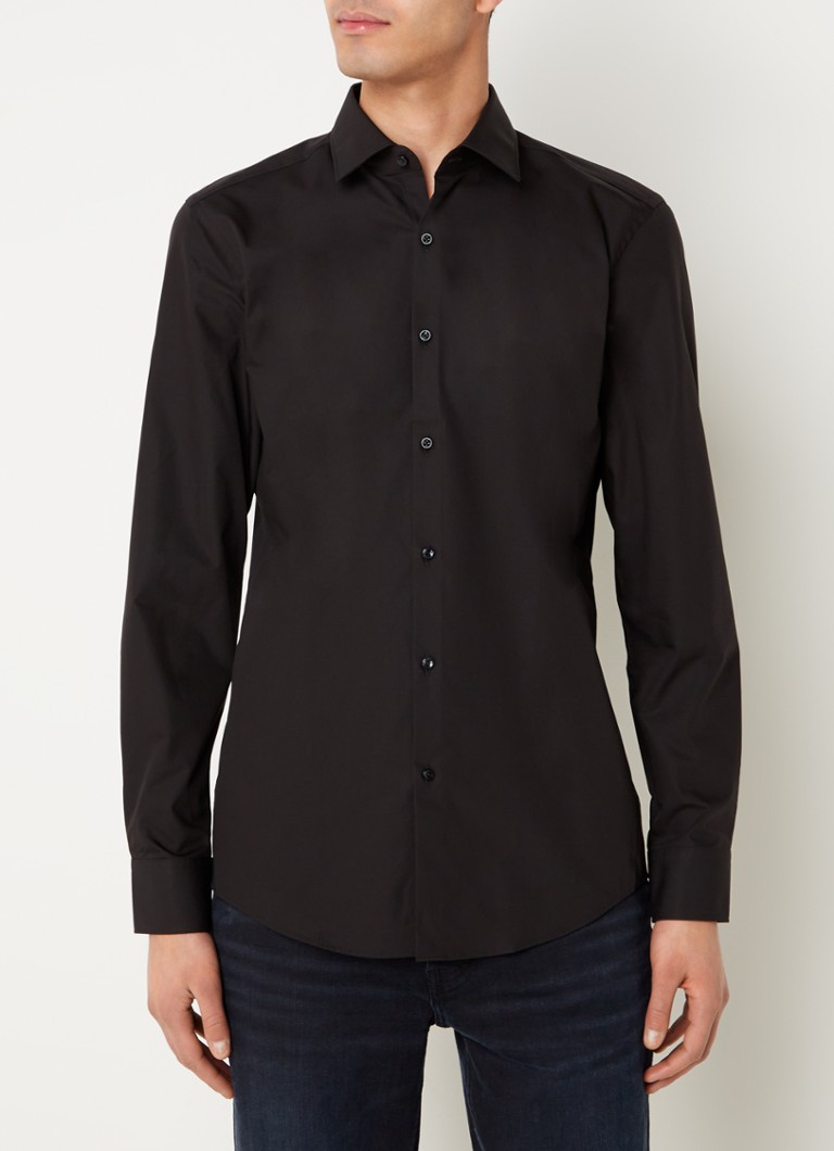 HUGO BOSS C-Jenno slim fit overhemd • Zwart • de Bijenkorf