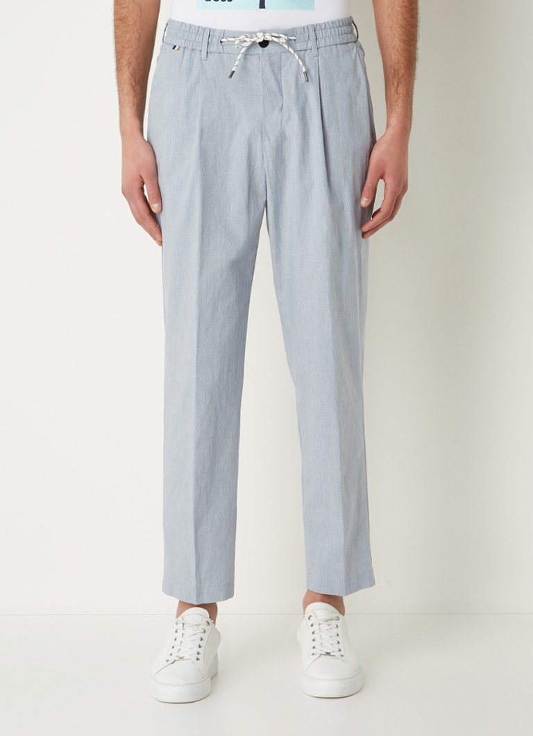 HUGO BOSS C-Perin straight fit pantalon met trekkoord • Blauwgrijs • de ...