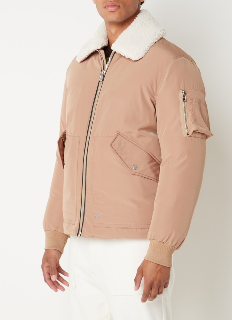 HUGO BOSS Calliano gewatteerd jack met afneembare teddykraag • Camel ...
