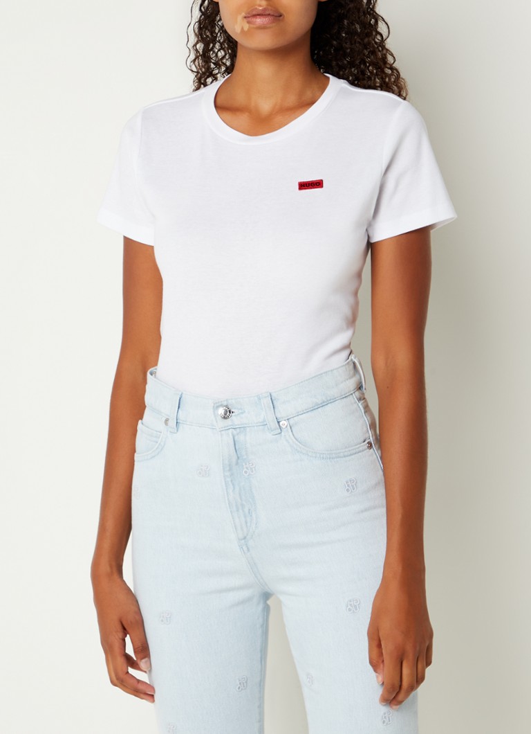 HUGO BOSS Classic Tee T-shirt met logoborduring • Wit • de Bijenkorf