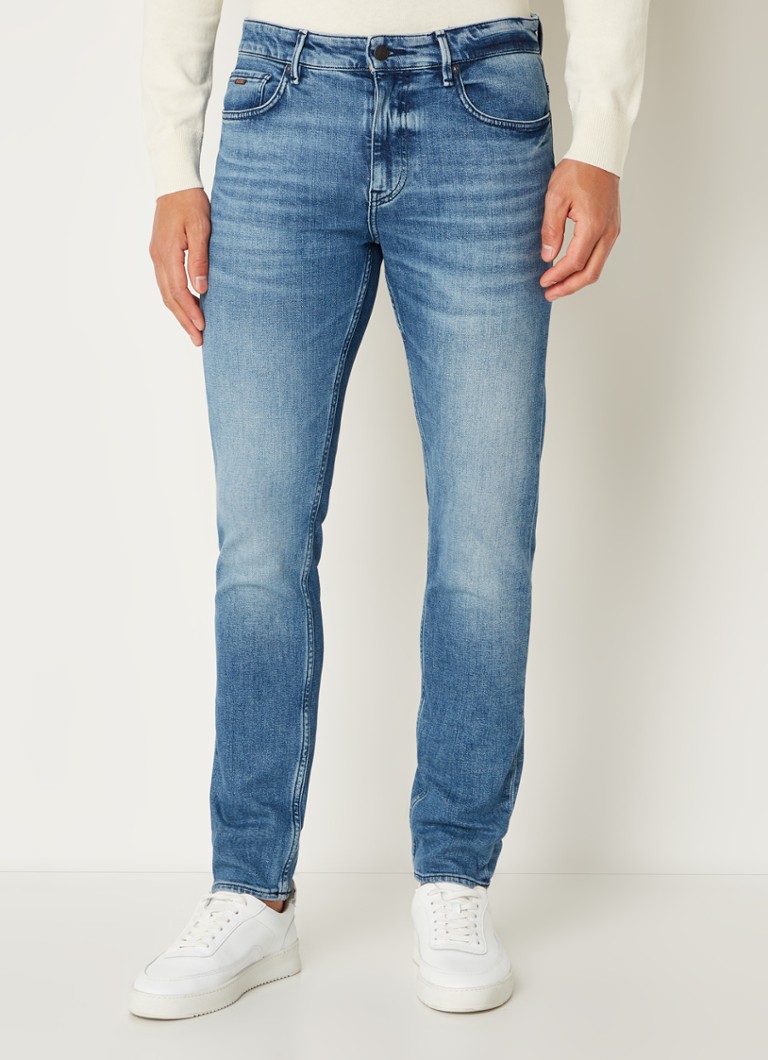 HUGO BOSS Delano slim tapered jeans met medium wassing • Indigo • de ...
