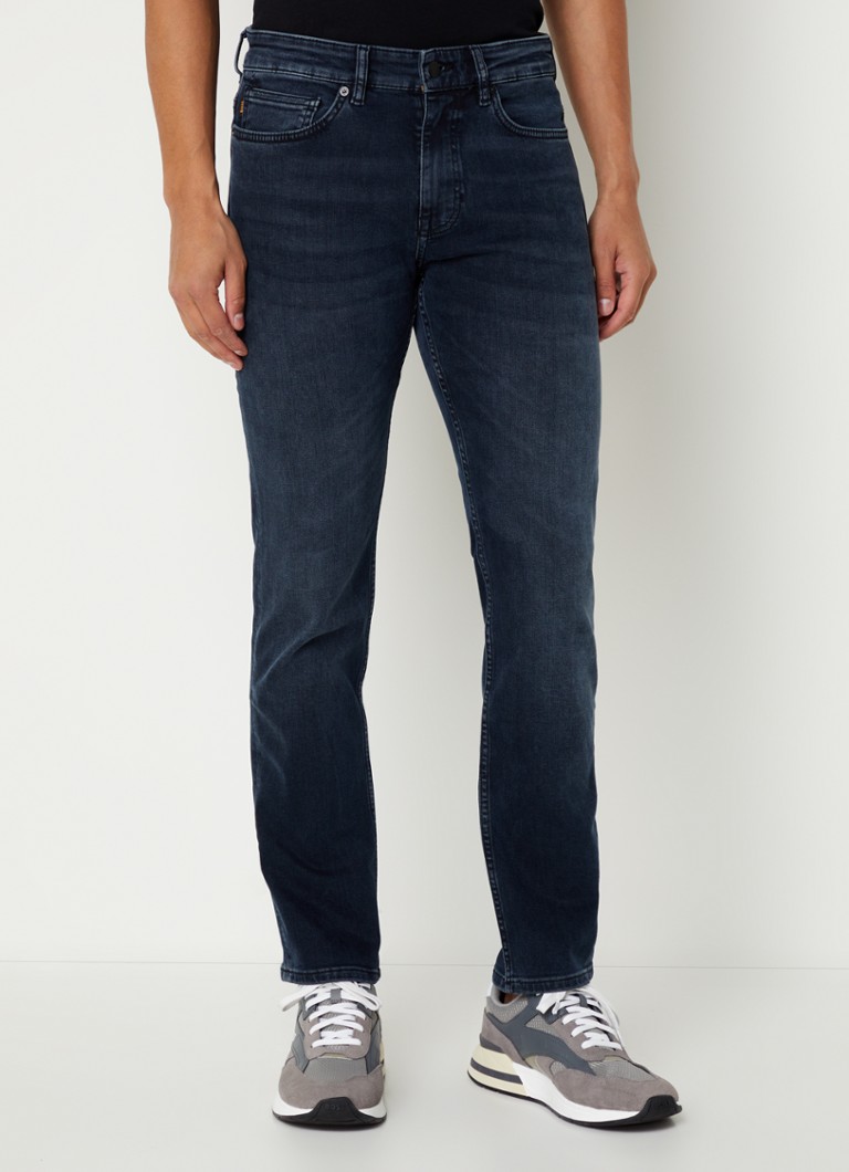 HUGO BOSS Delaware slim fit jeans met donkere wassing • Indigo • de ...