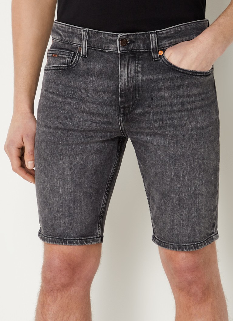 HUGO BOSS Delaware slim fit korte broek van denim • Donkergrijs • de ...