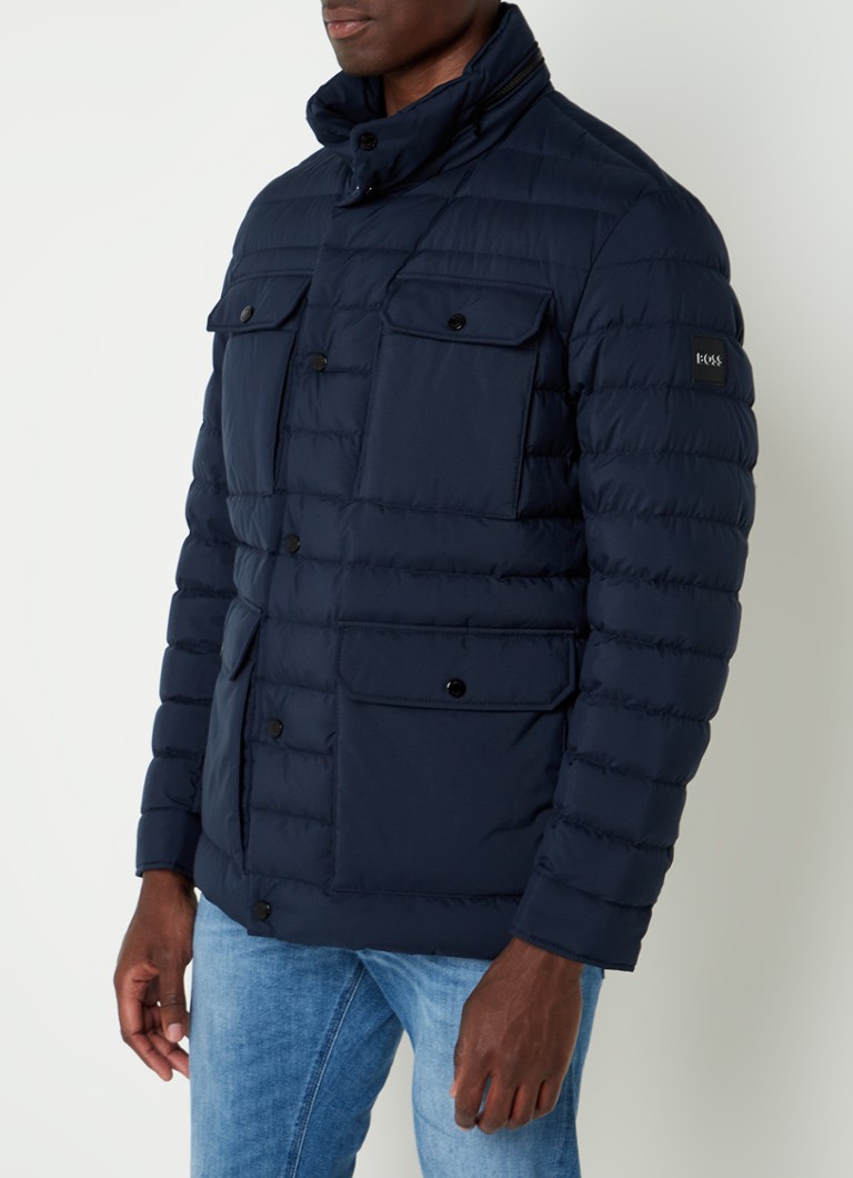 HUGO BOSS Devinni gewatteerd jack met donsvulling en opbergbare ...