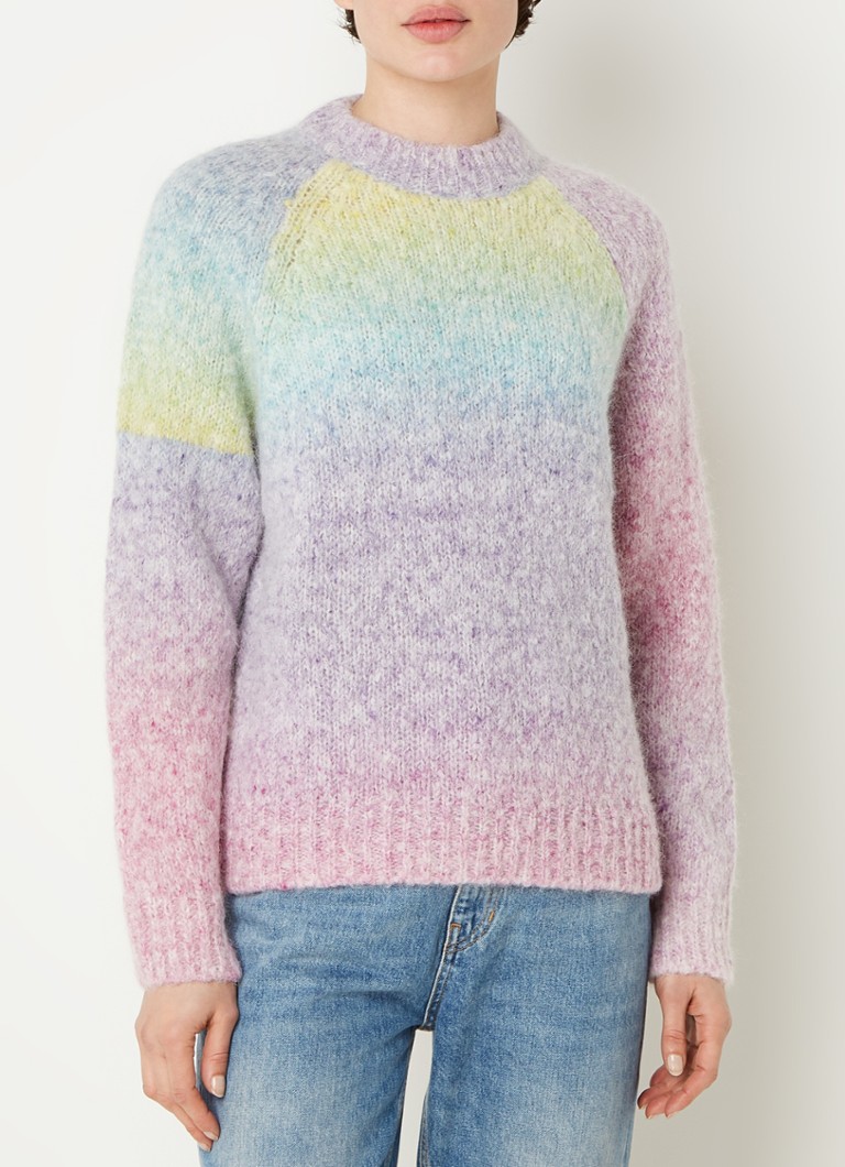 HUGO BOSS Farolina oversized grofgebreide trui in alpaca wolblend ...