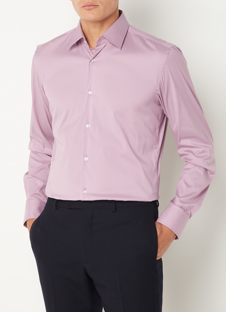 HUGO BOSS Hank slim fit overhemd met stretch • Lichtpaars • de Bijenkorf