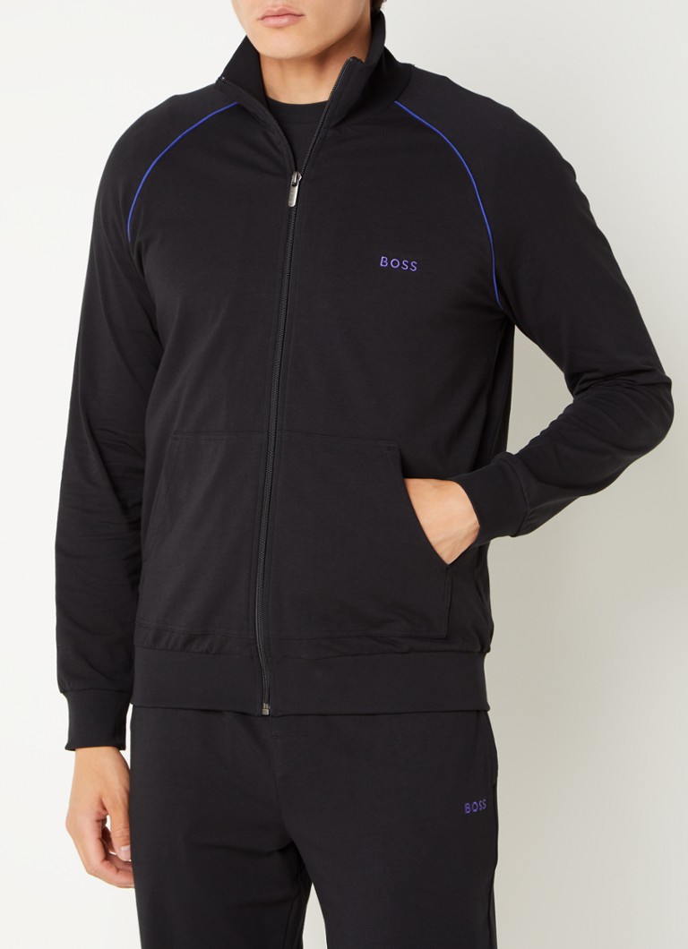 HUGO BOSS Jacket Z sweatvest met logoborduring • Zwart • de Bijenkorf
