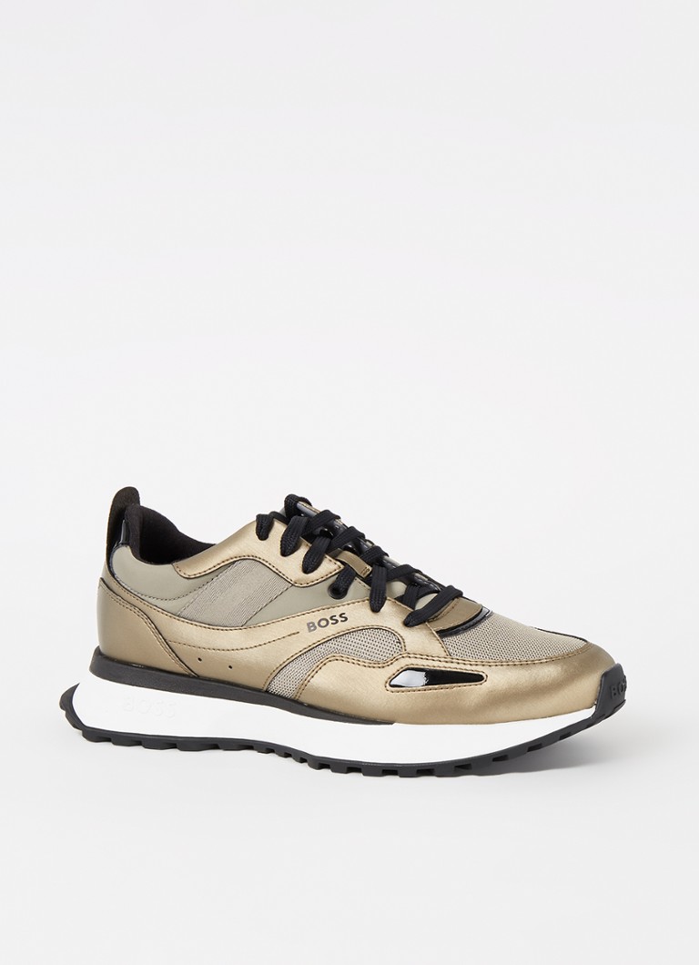 HUGO BOSS Jonah sneaker met mesh details en metallic finish • Goud • de ...
